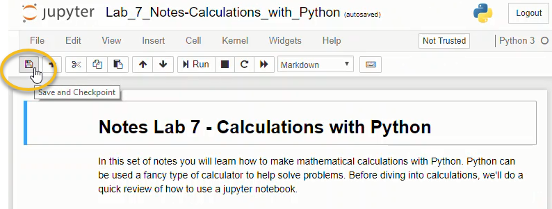 3 4 The Jupyter Notebook Interface Problem Solving With Python